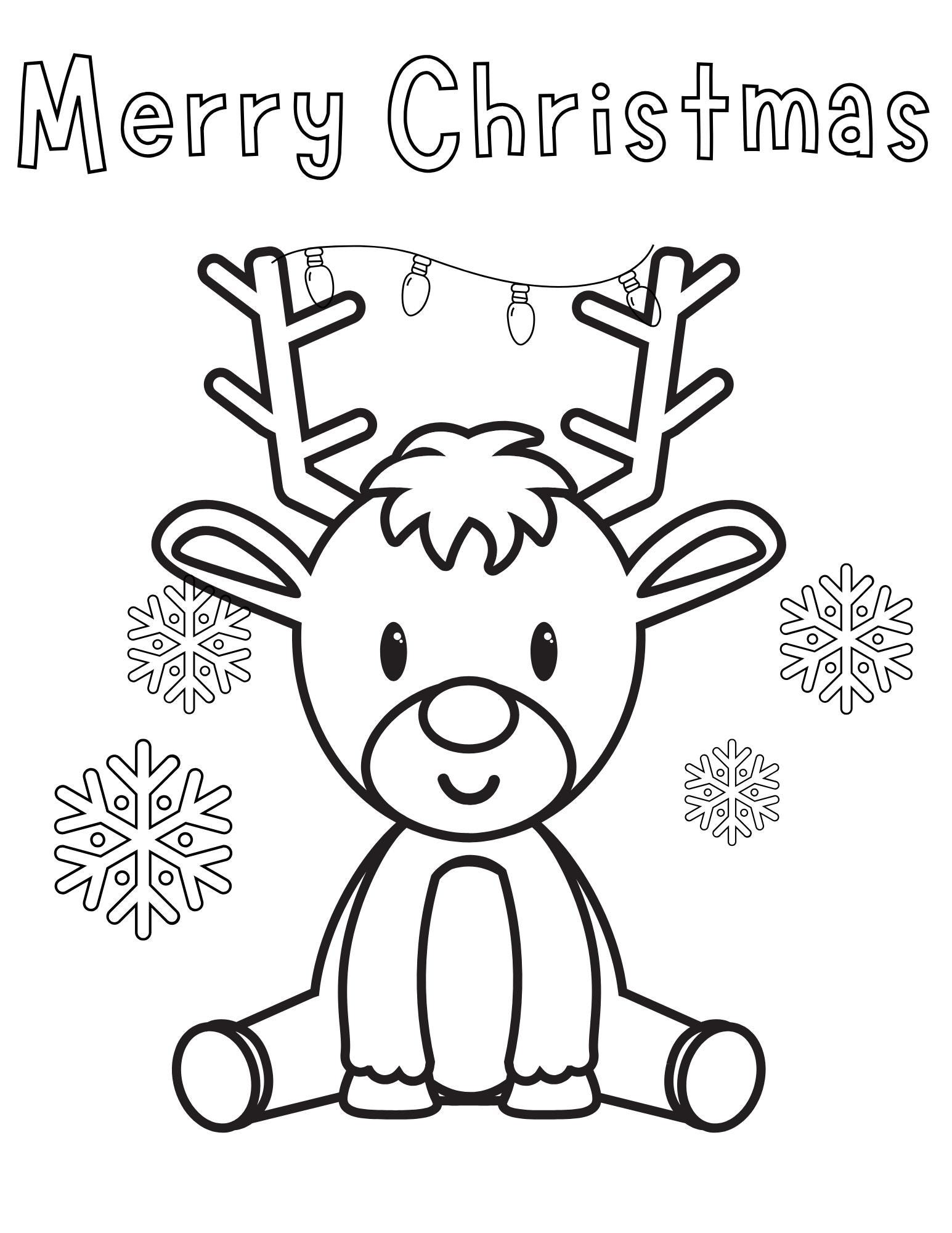 Editable Text, Coloring Page, Reindeer Coloring, Merry Christmas ...