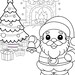 Coloring Page, Santa Claus, Santa Coloring, Christmas Tree, Chimney ...