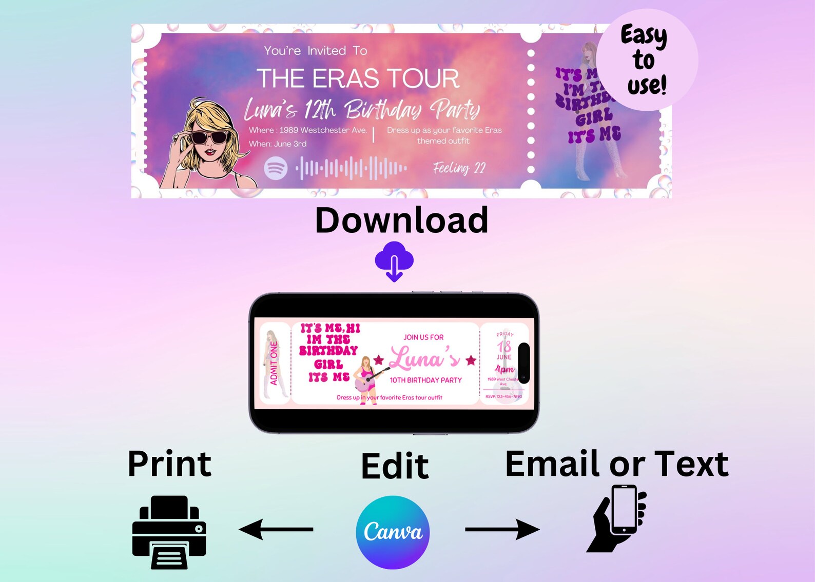 In My Birthday Era, Ticket Stub Invitation, Its Me, Im the Birthday ...