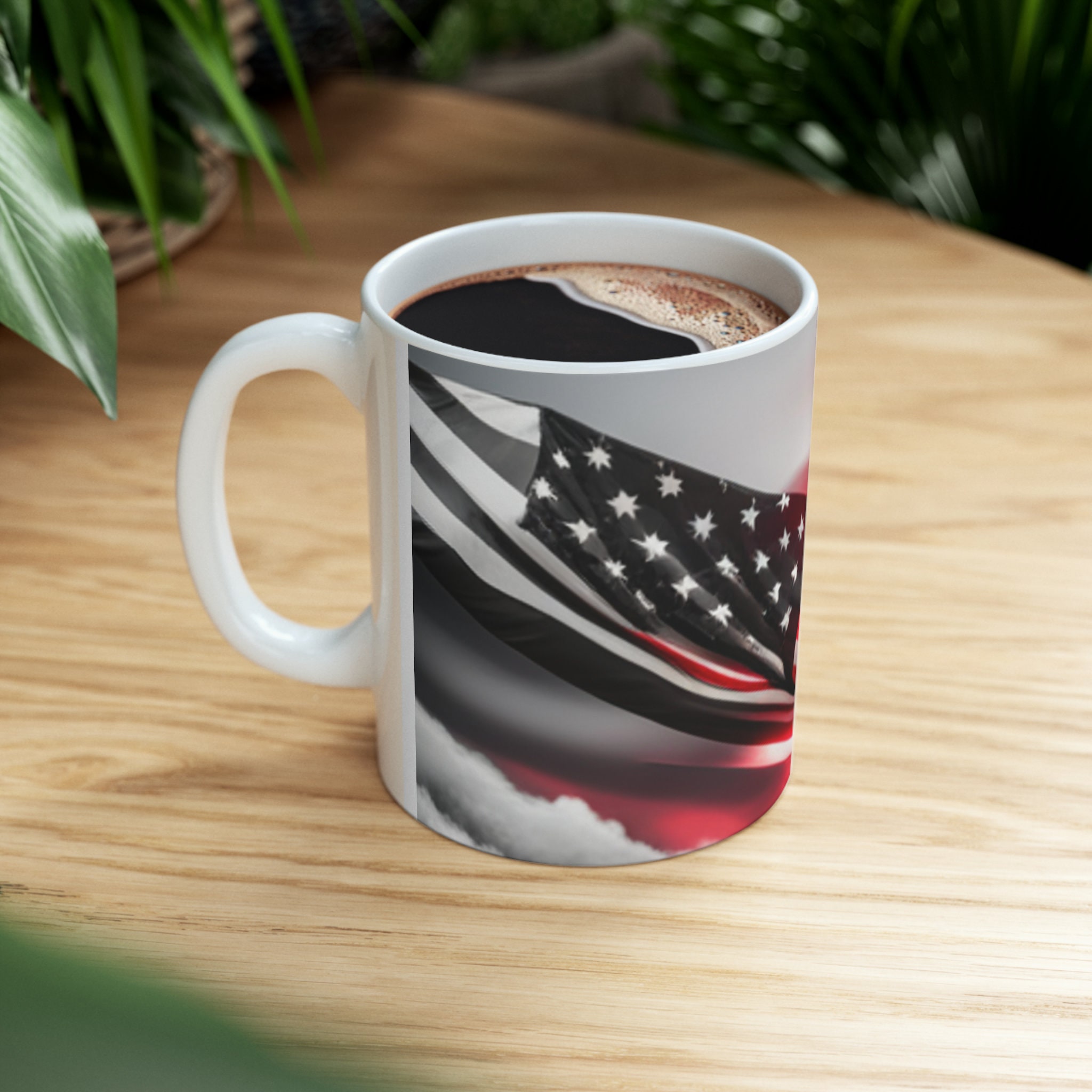 Thin Red Line American Flag Coffee Mug - Firefighter Support Gift - Etsy