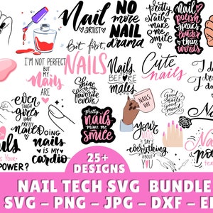 Nail Tech SVG Bundle Nail Artist SVG Cut File Girl Hand Svg Nail Art ...