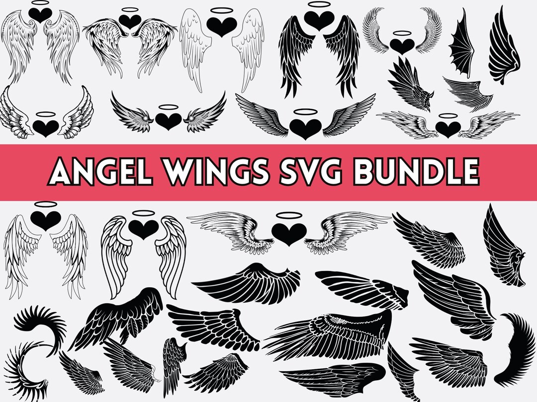 Alas de ángel svg, ángel svg, alas svg, forma de ala, alas de ángel ...