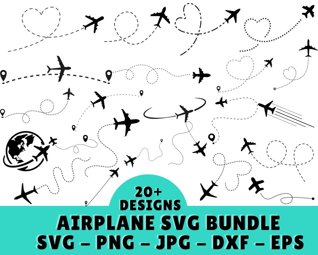 Avión svg, avión clipart, viaje svg, silueta de avión, avión png ...