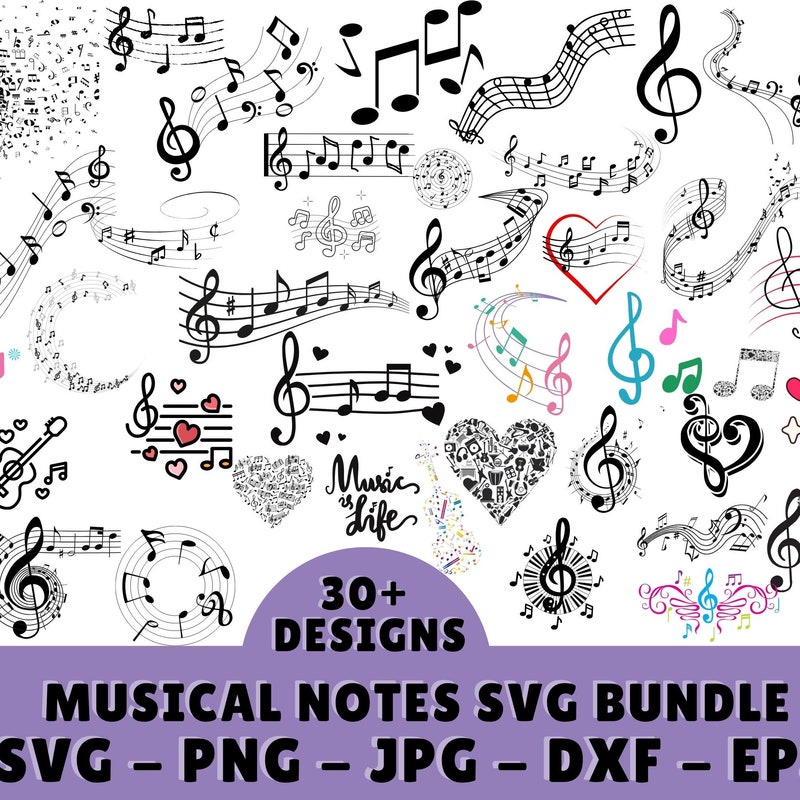 Music Notes Svg - Etsy