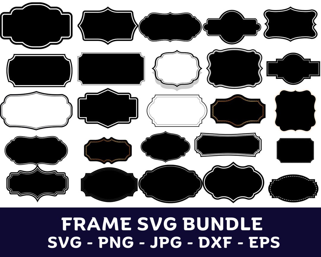FRAMES SVG Label Frame CRICUT Vintage Label Clipart Wedding Card Svg ...