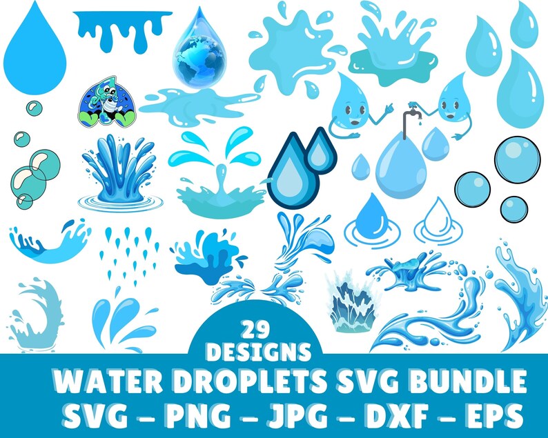 Water Drops Svg, Splash Svg, Water Svg, Rain Drops Svg, Raining Svg ...