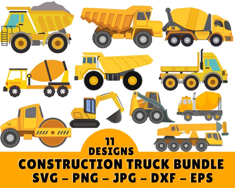Construction Svg, Trucks Svg Files, Excavator Svg, Dump Truck Svg ...