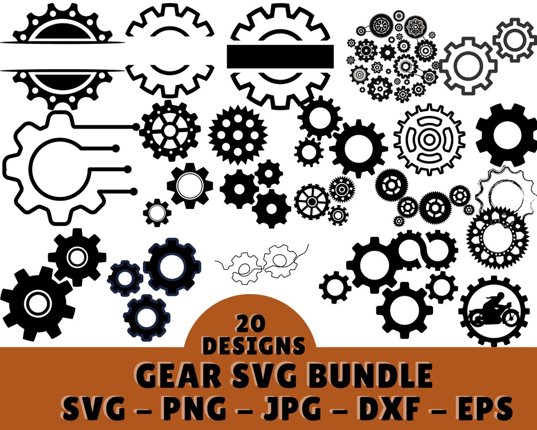 Gears SVG Bundle, Gears PNG Bundle, Gears Clipart, Gears SVG Cut Files ...