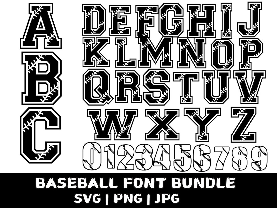 Baseball Font Svg Baseball Svg Bundle Baseball Font Baseball Alphabet ...
