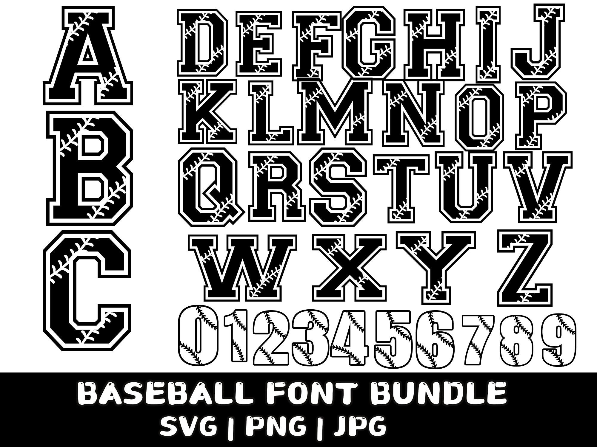 Baseball Font Svg Baseball Svg Bundle Baseball Font Baseball Alphabet ...