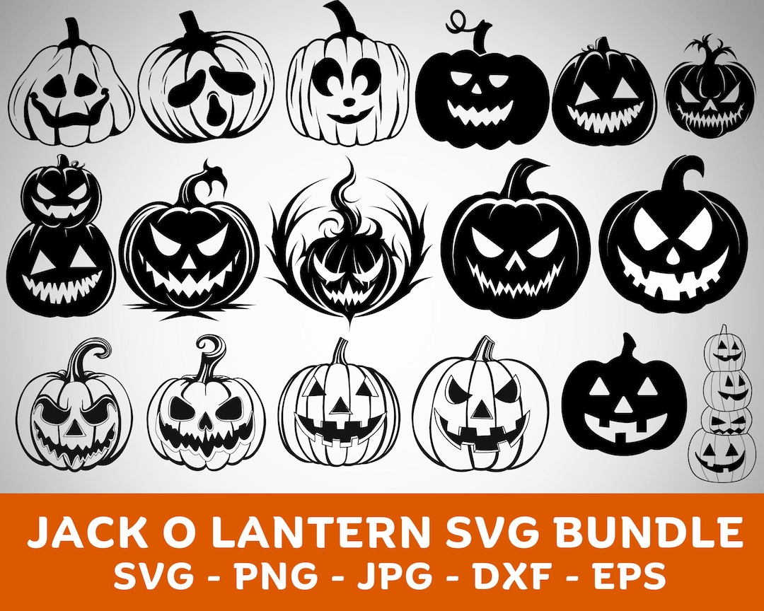 Jack O Lantern SVG Bundle Cut File Cricut Silhouette Fall Halloween ...