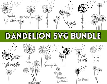 Dandelion Svg Bundle, Dandelion SVG, Dandelion Vector, Dandelion Cricut ...