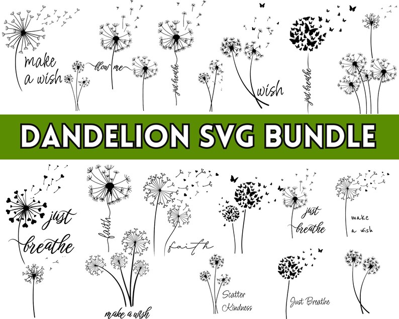 Dandelion SVG, Dandelion Svg Bundle, Dandelion Vector, Dandelion Cricut ...