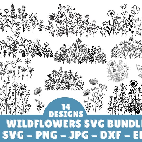 Wildflower Svg - Etsy