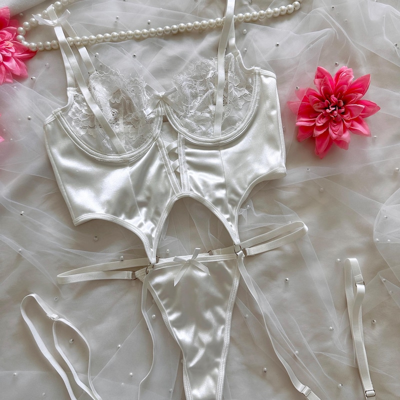 Satin Lingerie Set - Etsy