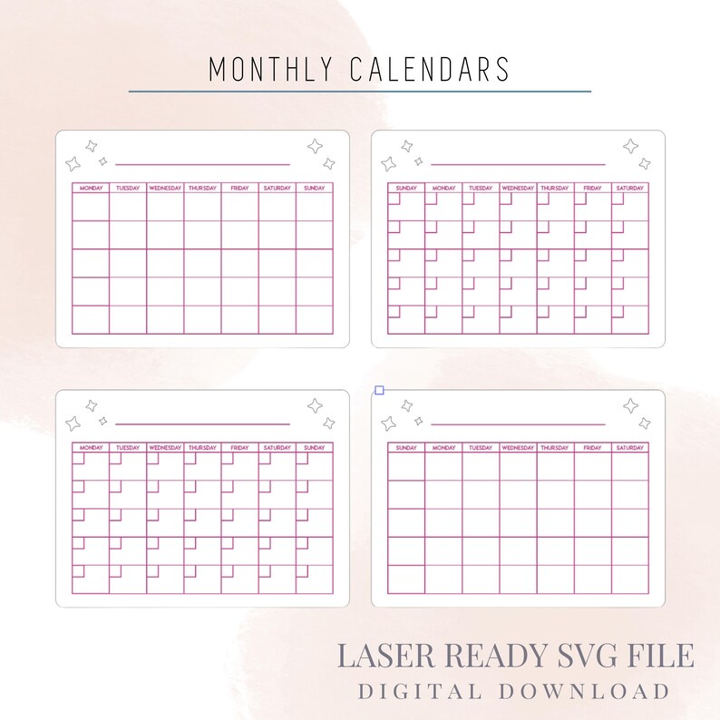 SVG - Acrylic Dry Erase Planner Bundle | Calendar, to Do Lists, Chore ...