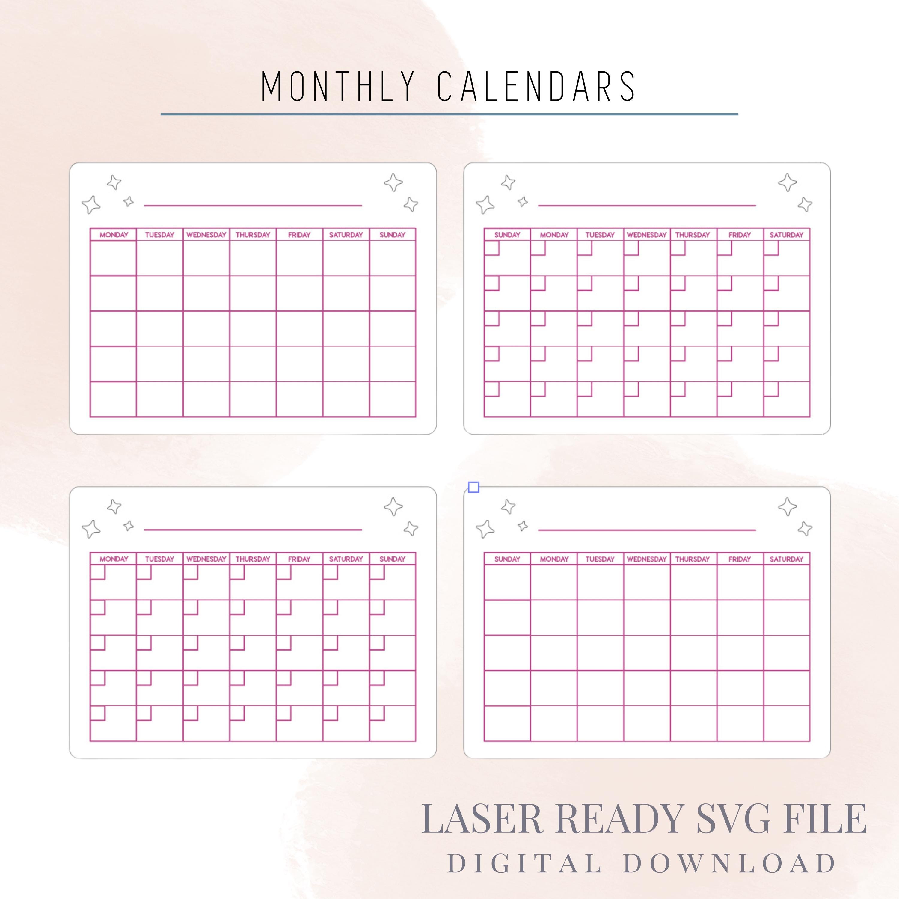 SVG - Acrylic Dry Erase Planner Bundle | Calendar, to Do Lists, Chore ...