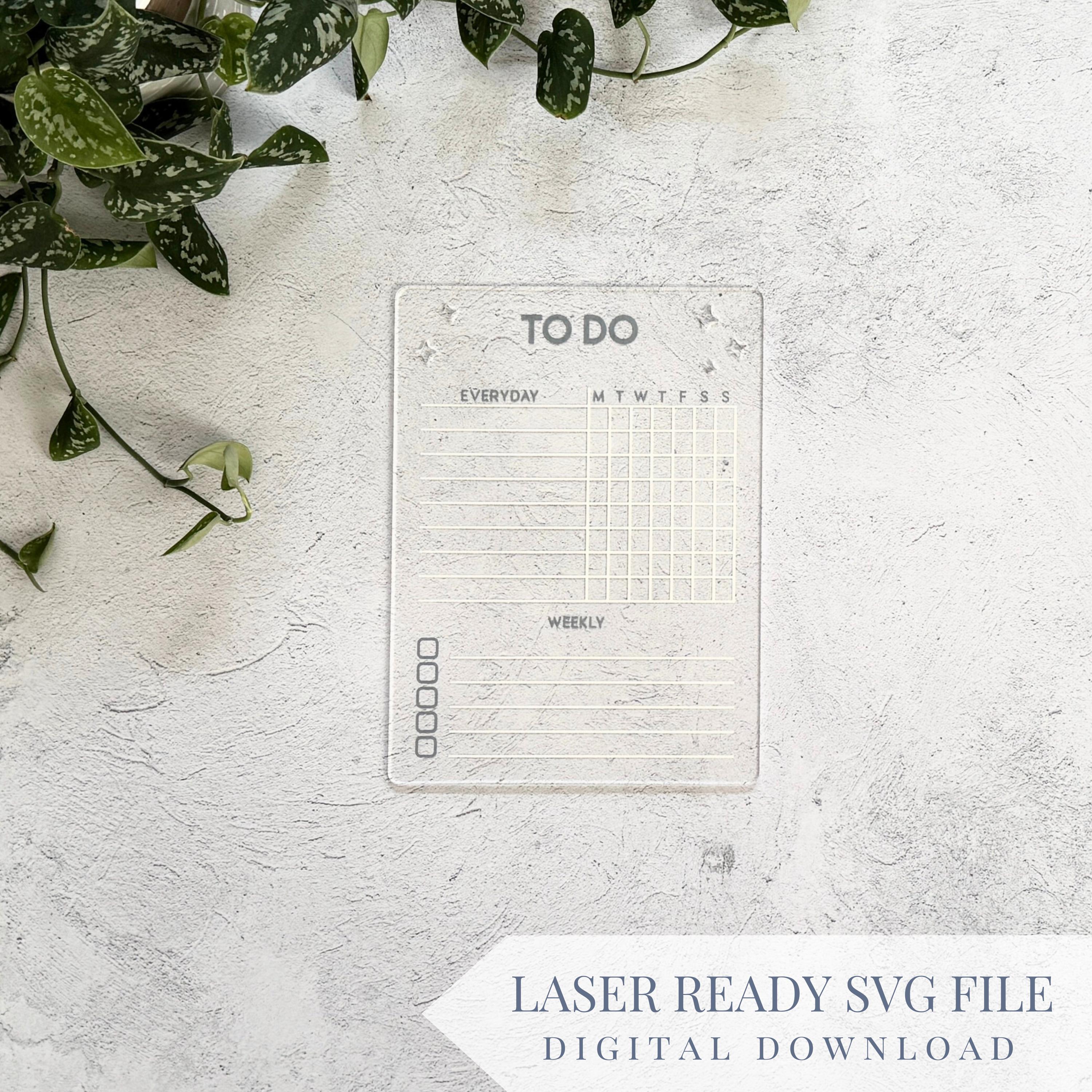 SVG - Acrylic Dry Erase Planner Bundle | Calendar, to Do Lists, Chore ...