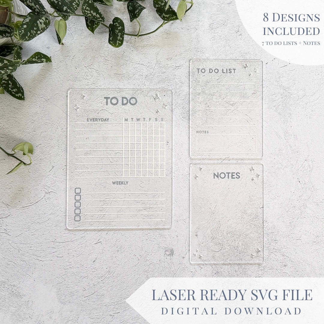 SVG - Acrylic Dry Erase to Do Lists | Chore and Tasks Chart | Note Pad ...