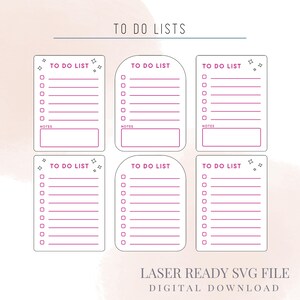 SVG - Acrylic Dry Erase to Do Lists | Chore and Tasks Chart | Note Pad ...