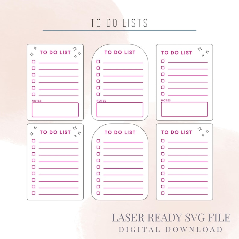 SVG - Acrylic Dry Erase Planner Bundle | Calendar, to Do Lists, Chore ...