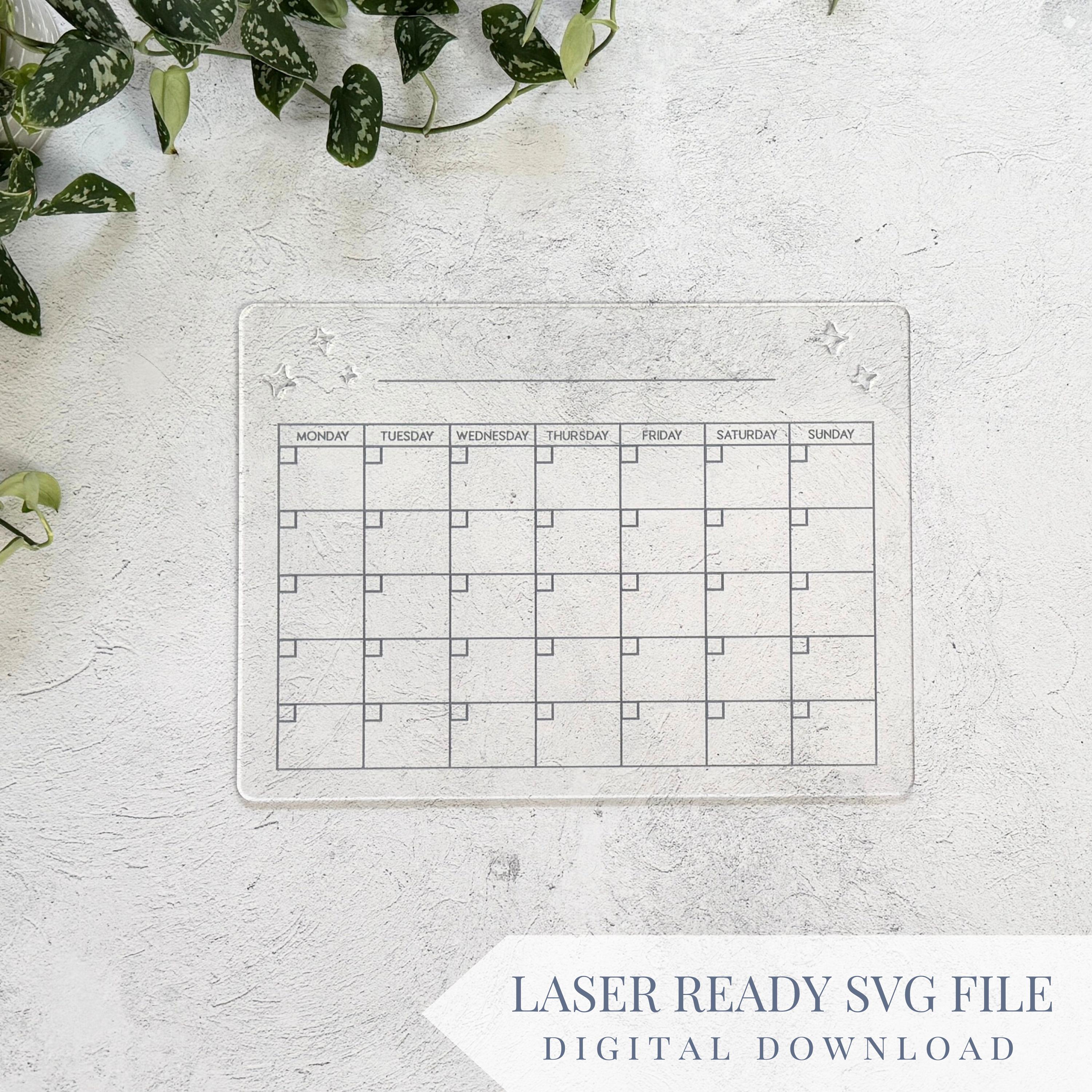 SVG - Acrylic Dry Erase Planner Bundle | Calendar, to Do Lists, Chore ...