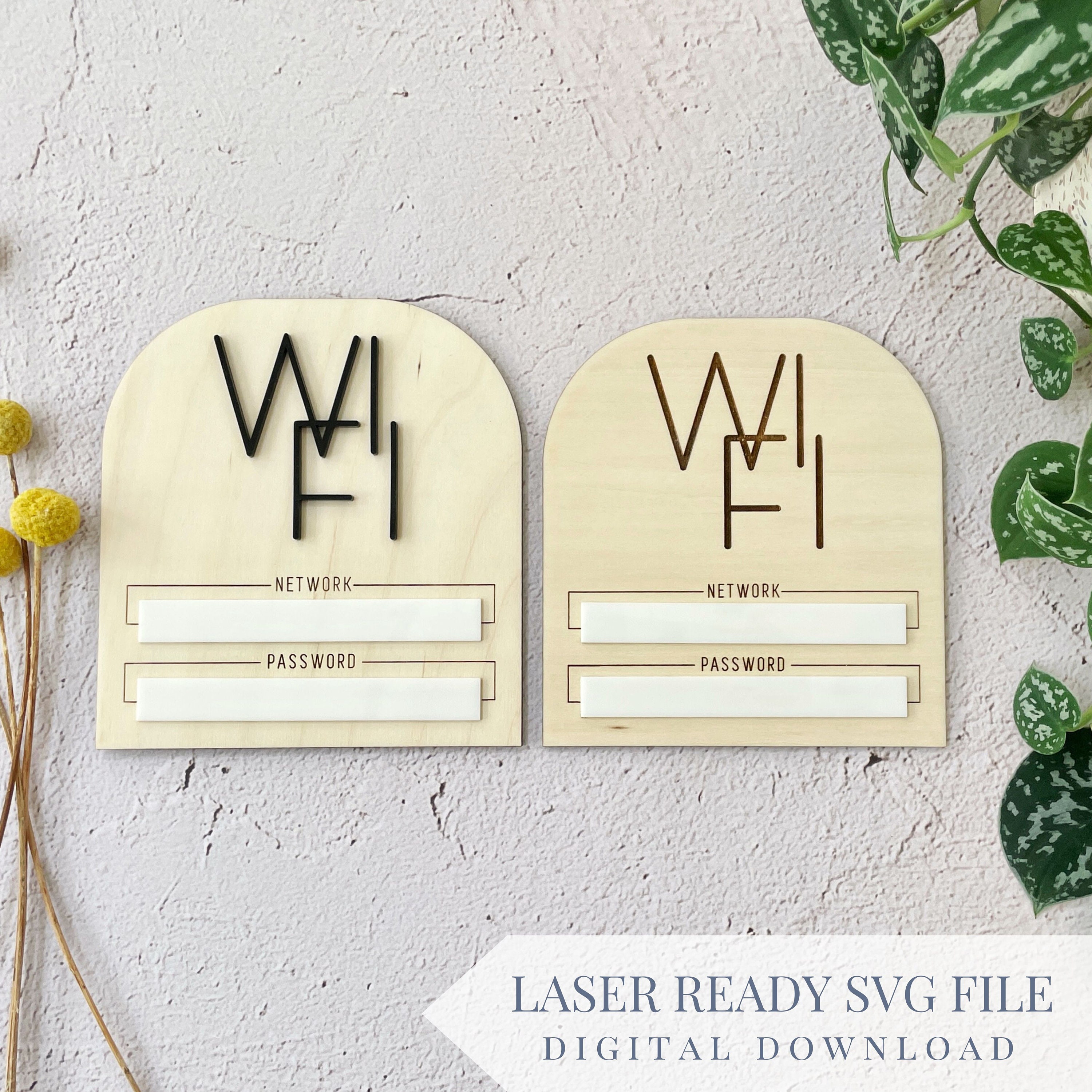 SVG - Wifi Board Arch 3D and Engraved | Internet Sign | Wifi Password ...