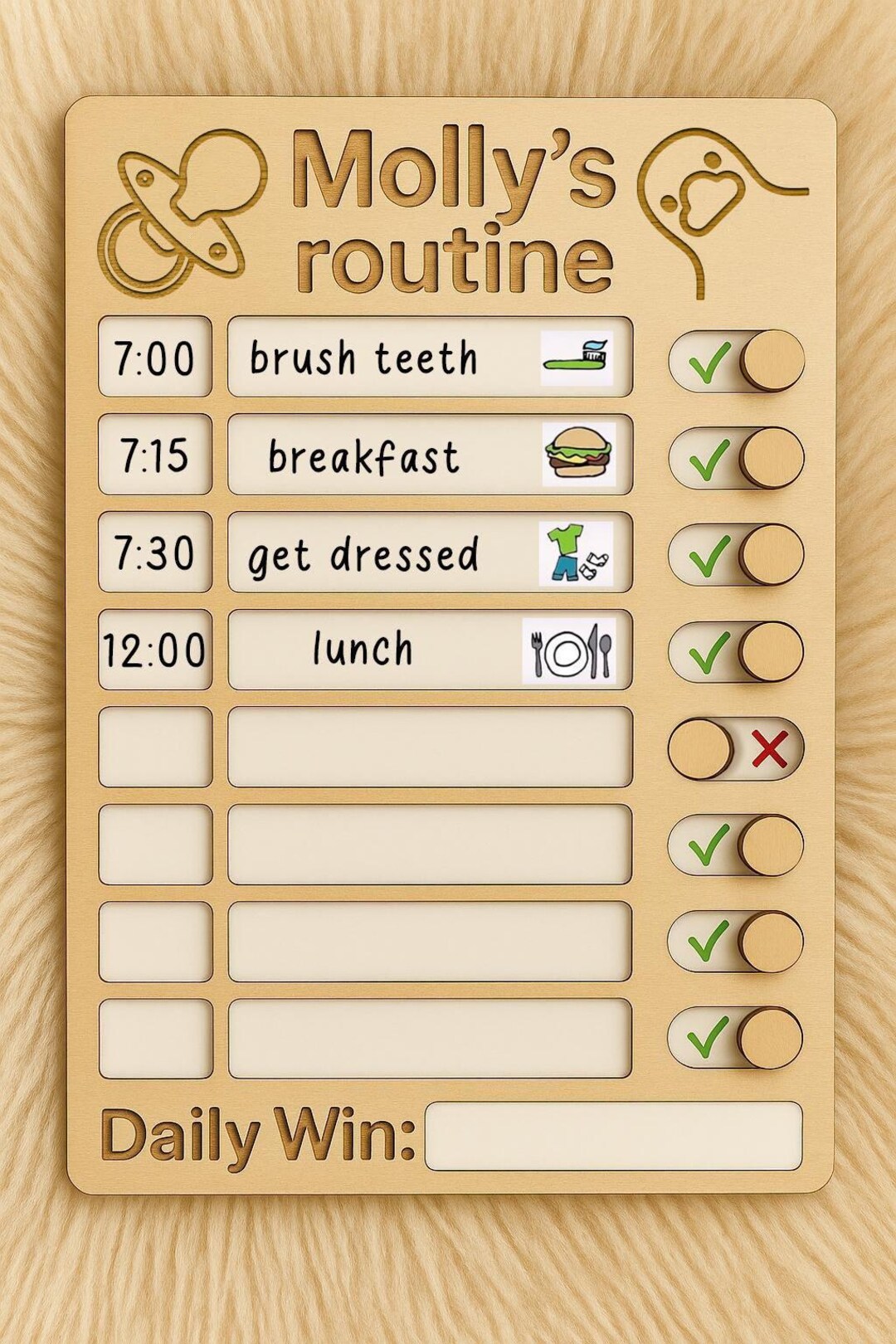 Custom Kids Routine Chart: Custom Daily Visual Planner - Etsy
