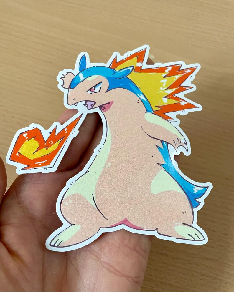 Typhlosion Sticker, Vinyl Die Cut, Pokemon, Fire Type, Decals for ...