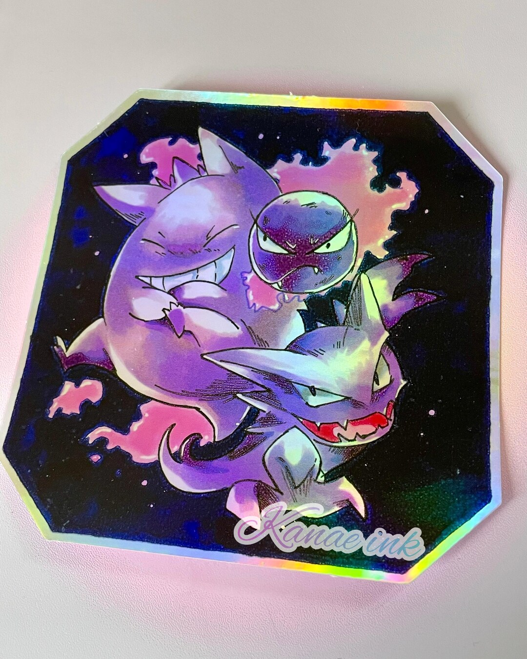 Gengar, Holographic Sticker, Ghost Pokemon, Haunter, Ghastly, Decals ...