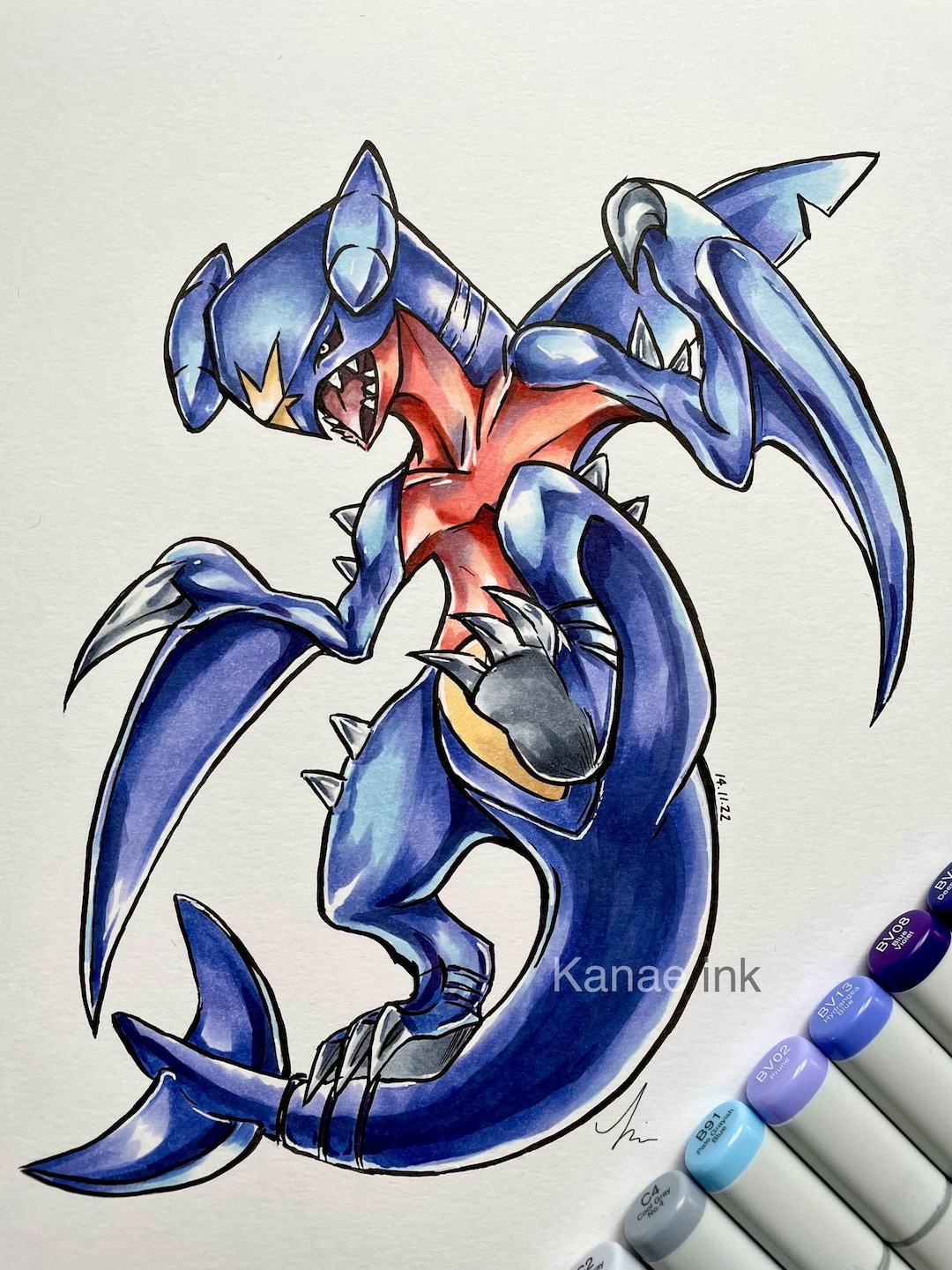 Garchomp Art, Pokemon Artwork, Print of a Illustration I Created With ...
