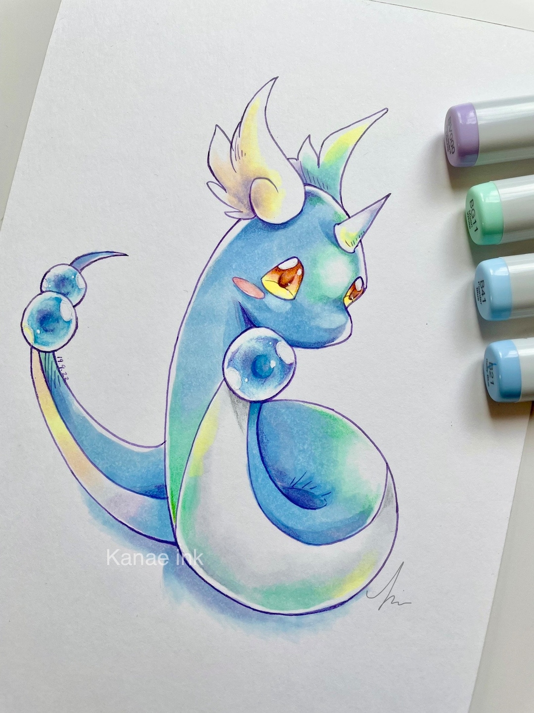 Dragonair Art, Pokemon Print, Anime Poster, Dragonite - Etsy