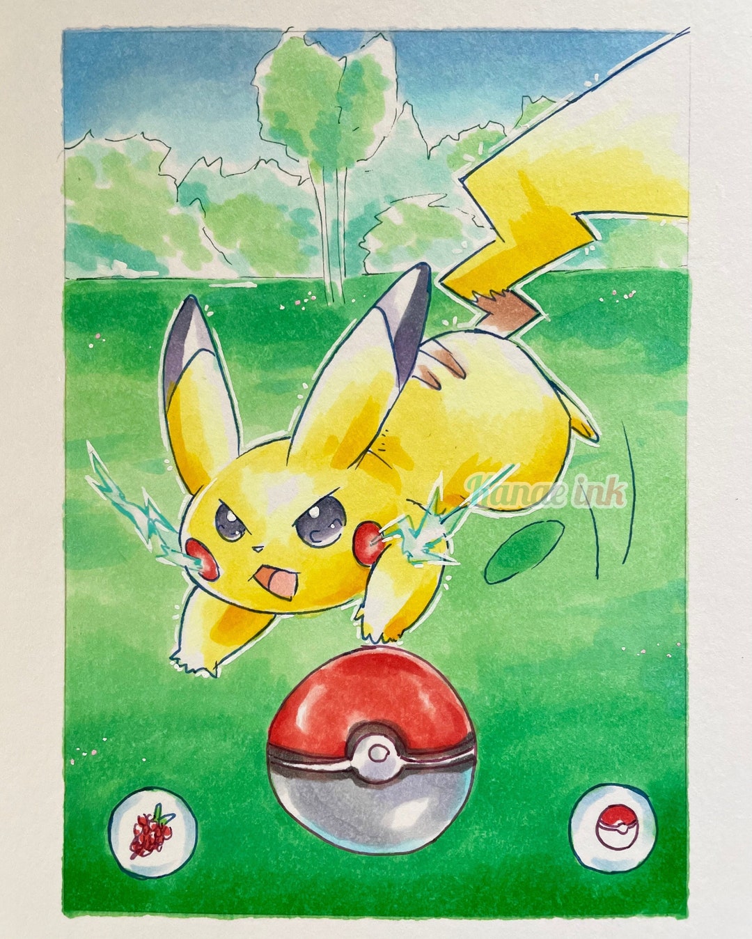Catch Pika Print, Pokeball Pokemon Print, Gift for Gamer, Anime Fan ...