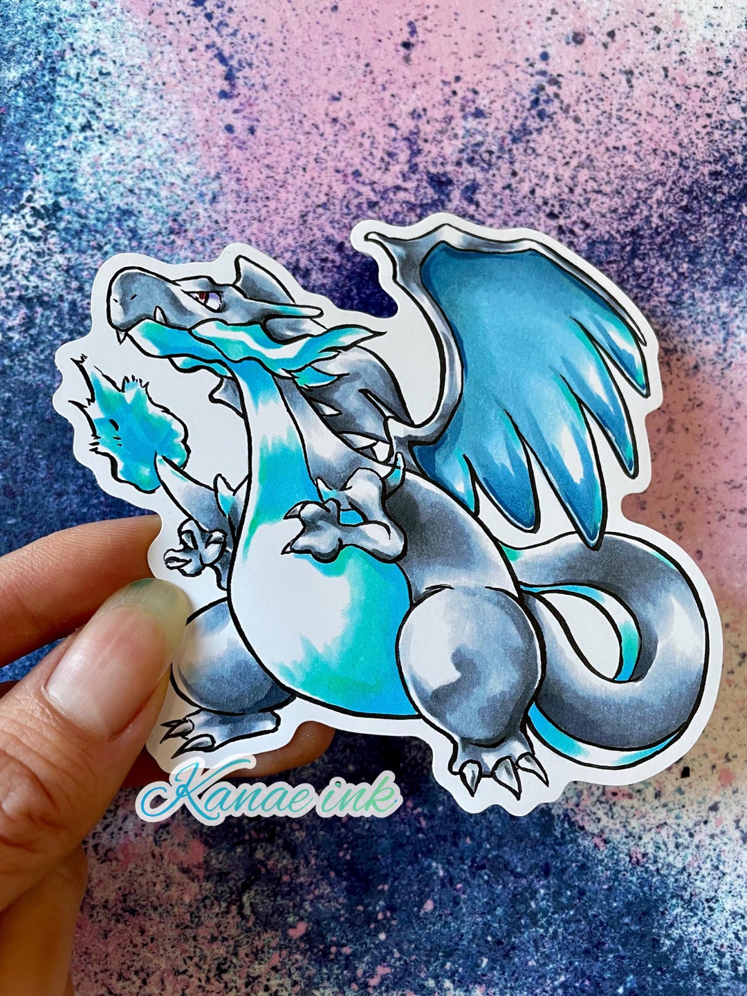 Mega Charizard X Sticker, Pokemon, Decals for Laptop, Water Bottle - Etsy