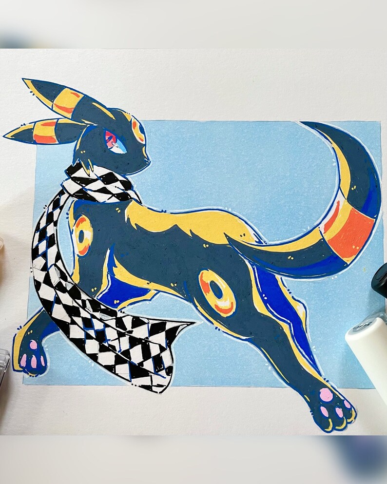Umbreon, Eeveelution, Pokemon Print, Eevee, Vmax Style, Anime Poster - Etsy
