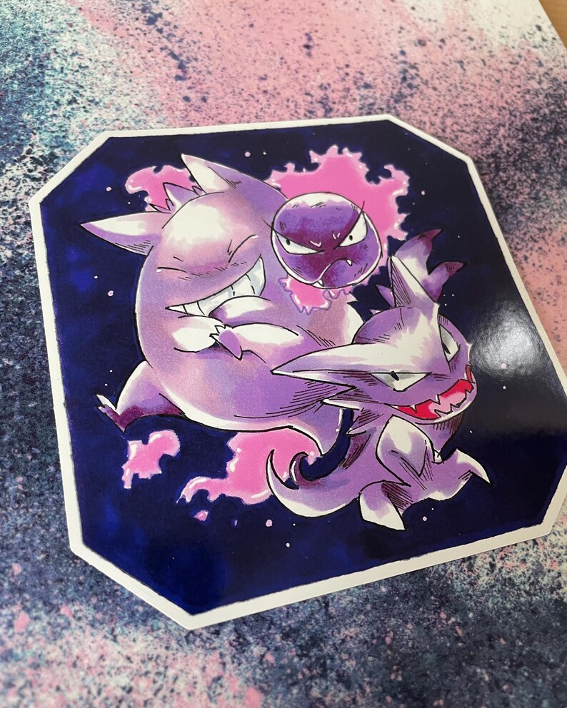 Gengar Sticker, Ghost Pokemon, Haunter, Ghastly, Halloween - Etsy