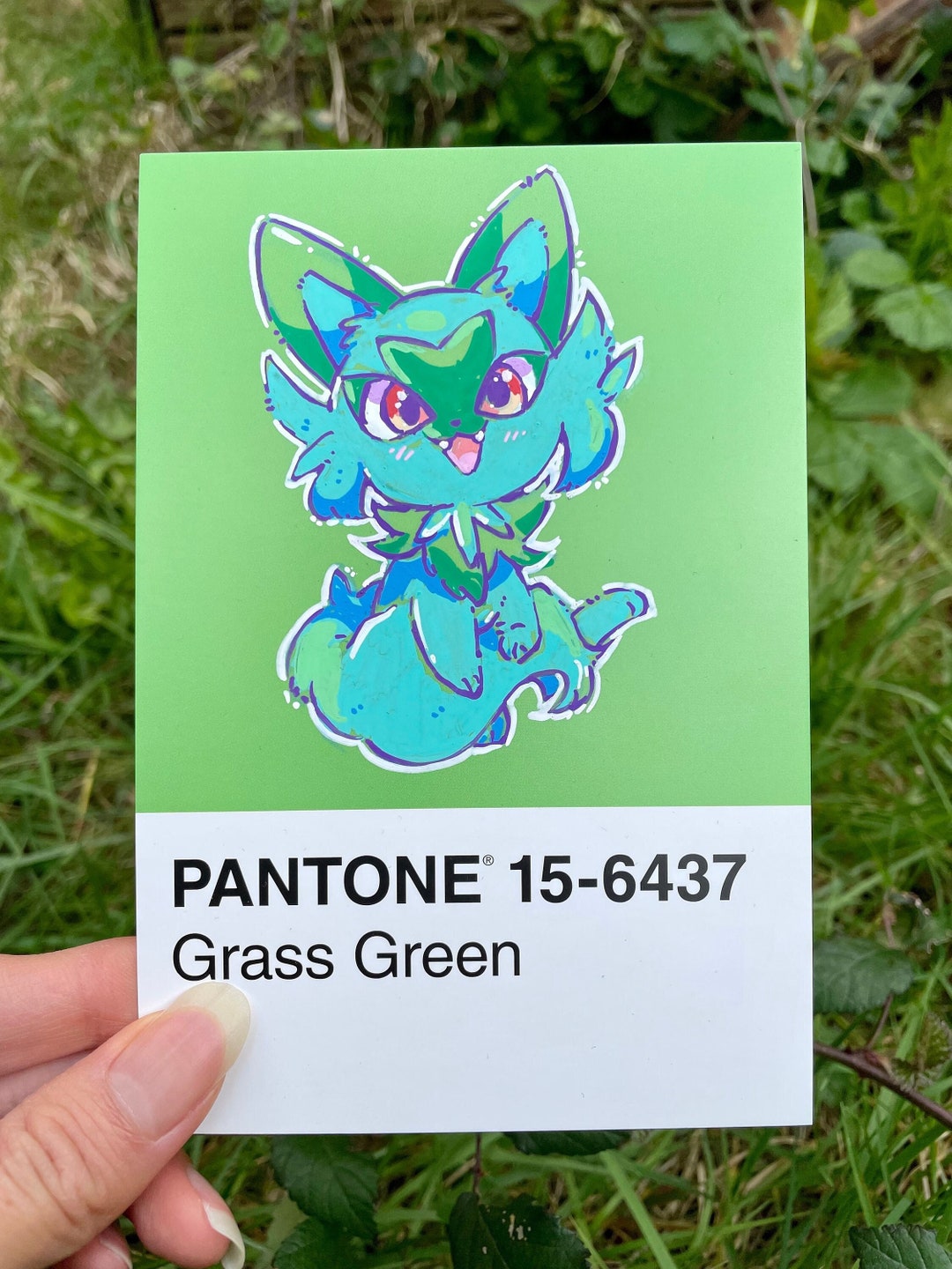 Sprigatito Custom Card Pokemon Art Animal Fan Handmade - Etsy UK