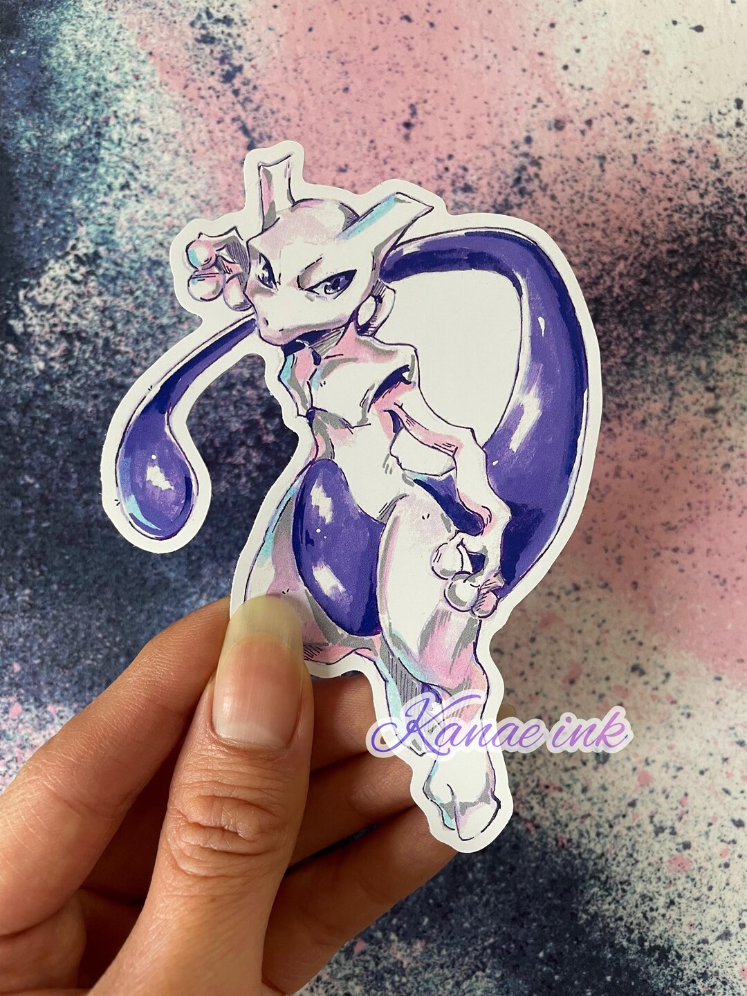 Mewtwo Sticker, Legendary Pokemon, Vinyl Decals for Laptop, Water ...
