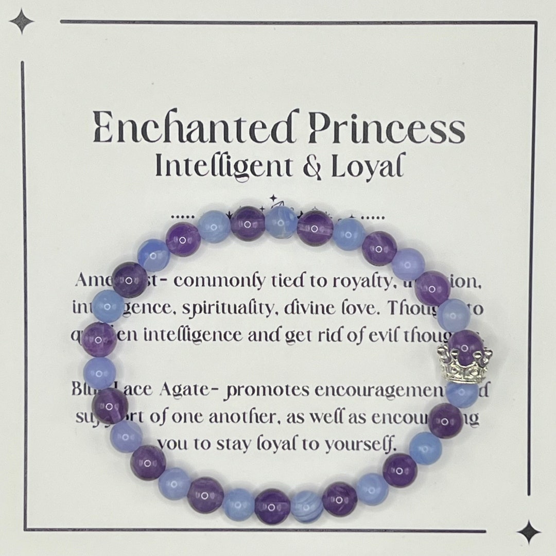 Handmade Crystal Bracelet- Enchanted Princess- Amethyst & Blue Lace ...