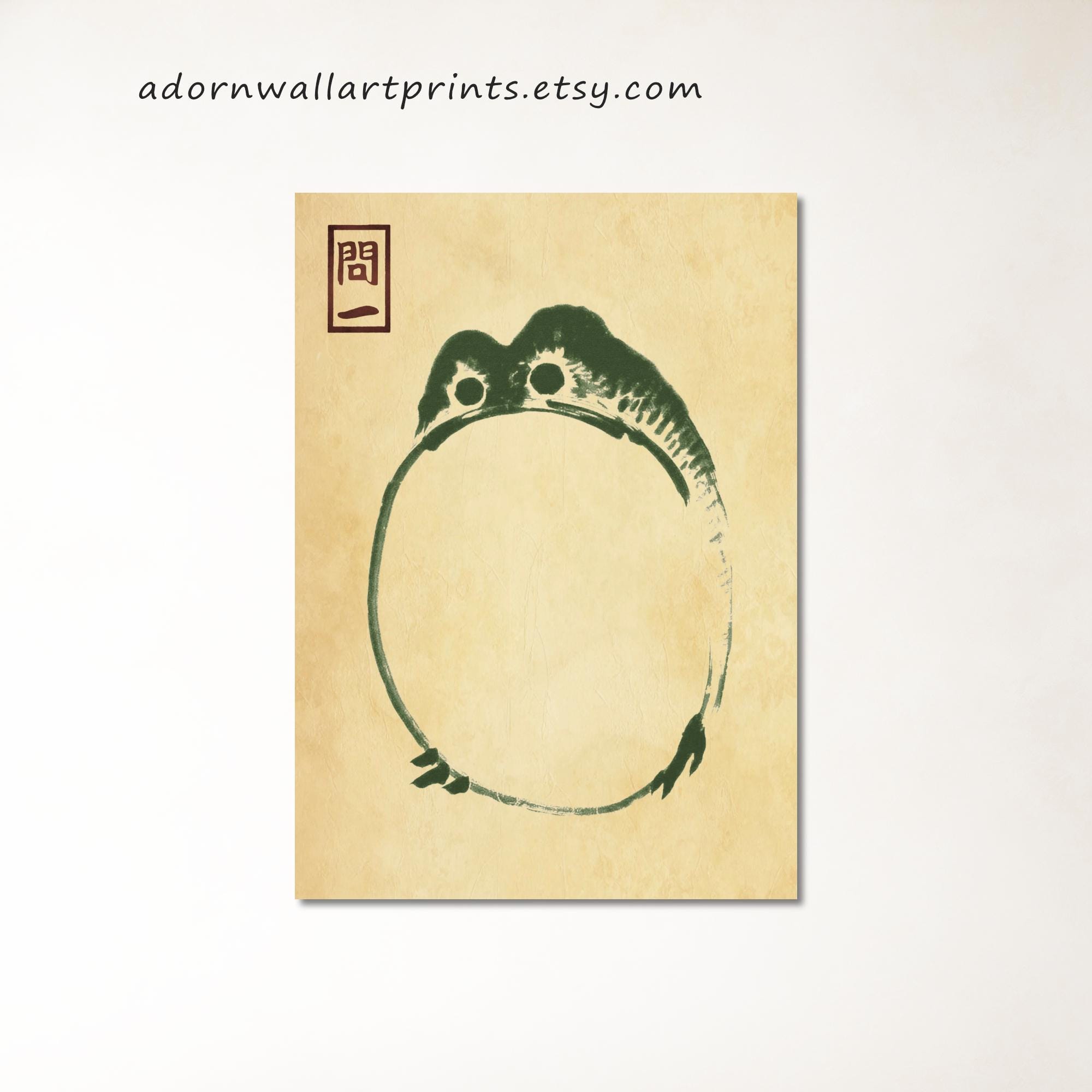 Funny Japanese Kawaii Frog Woodblock Print Japanese Art Frog Set of 3 ...
