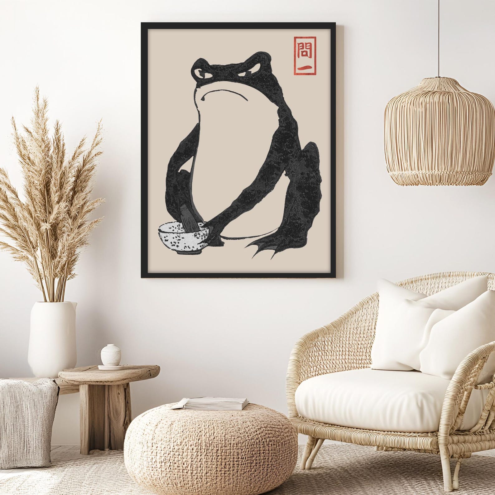 Japanese Matsumoto Hoji Frog Set of 3 Woodblock | Black Frogs and Toads ...