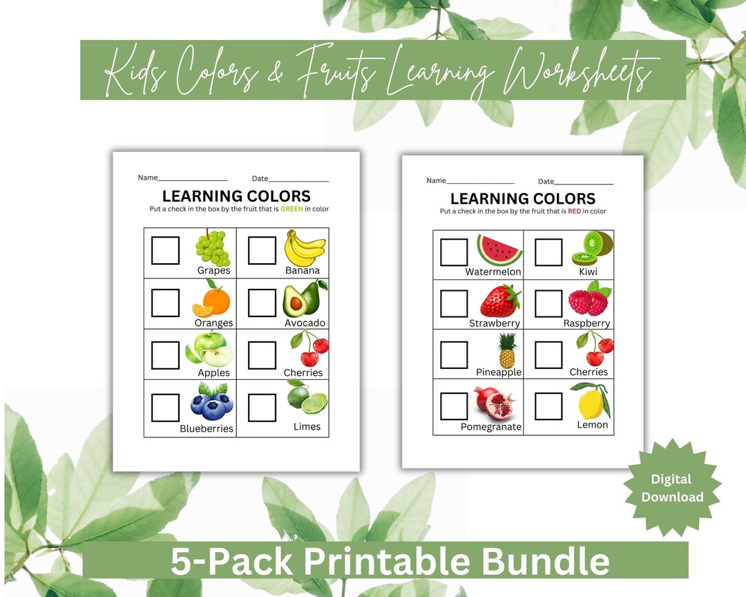 Learning Colors and Fruits Printables, A Fun Way to Learn to Colors and ...