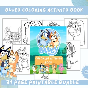 Digital Bluey Coloring Activity Busy Book 31 Pages Instant Download ...
