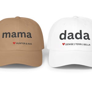 Custom Classic Dad Cap Personalized Hat for Mama, Dada, Papa, Gigi ...
