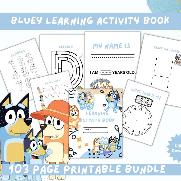 Bluey Busy Book,alphabet Busy Book,bluey Activity Book,bluey Activity ...