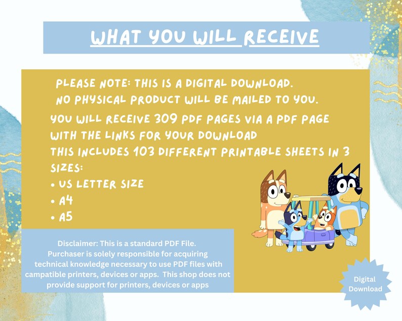 Bluey Learning Activity Book Bundle - Printable Preschool Kindergarten ...