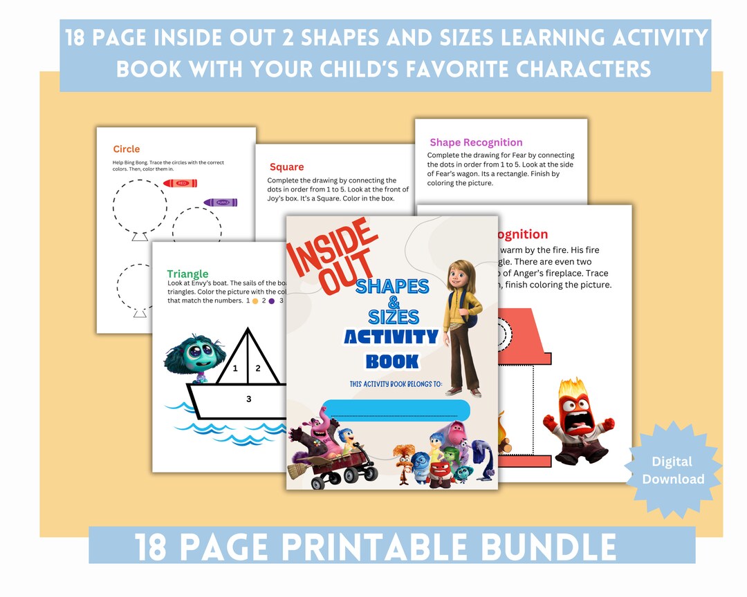 Inside Out Shapes and Sizes Activity Book, Busy Booklet, Homeschool ...