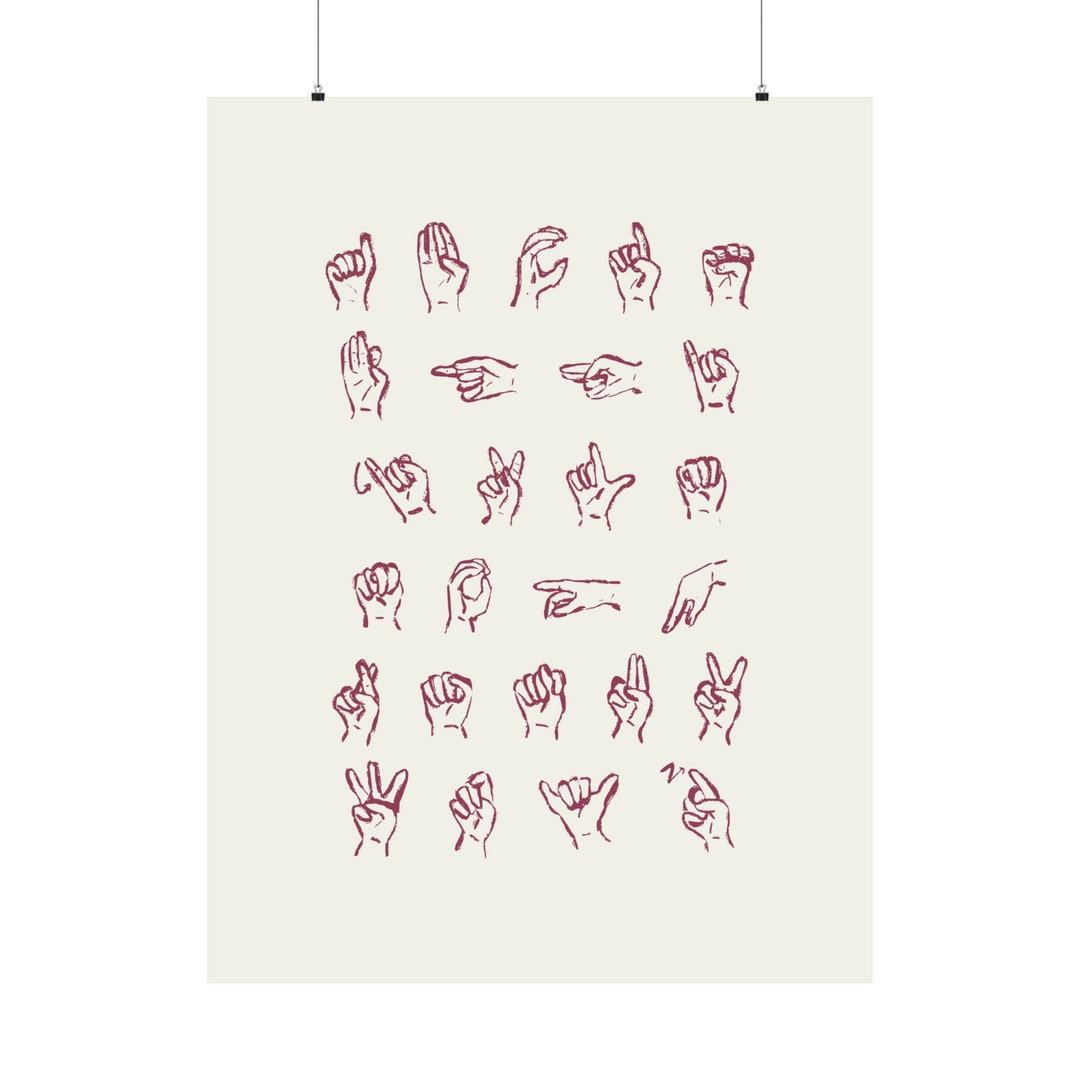 ASL Alphabet & Numbers Digital Poster American Sign Language Print ...