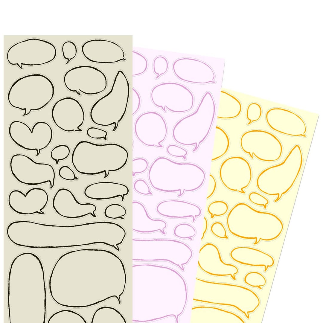 Blank Talking Balloons Sticker Sheet Matte Stickers You Can Write on ...