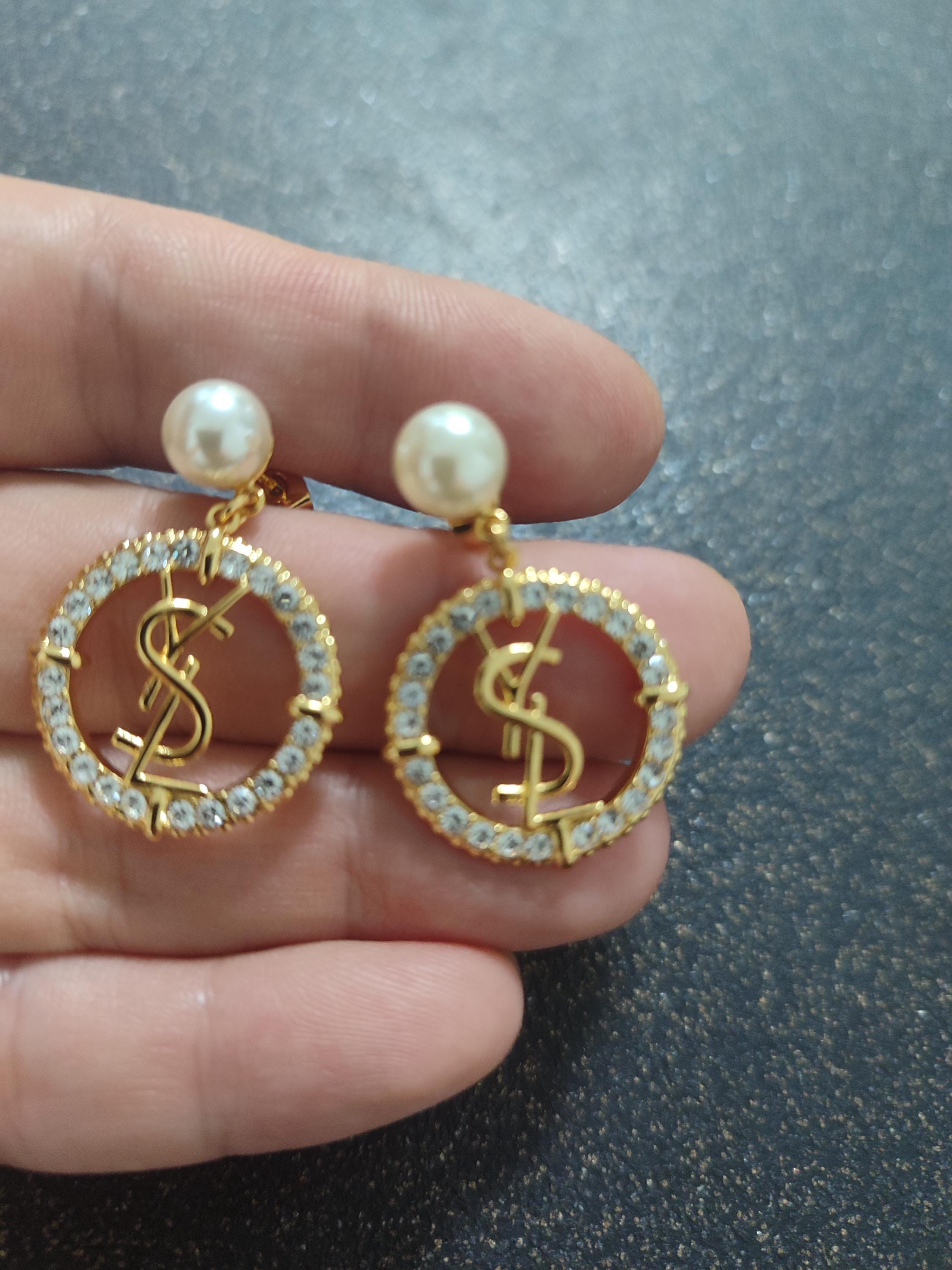 Ysl earrings gold store